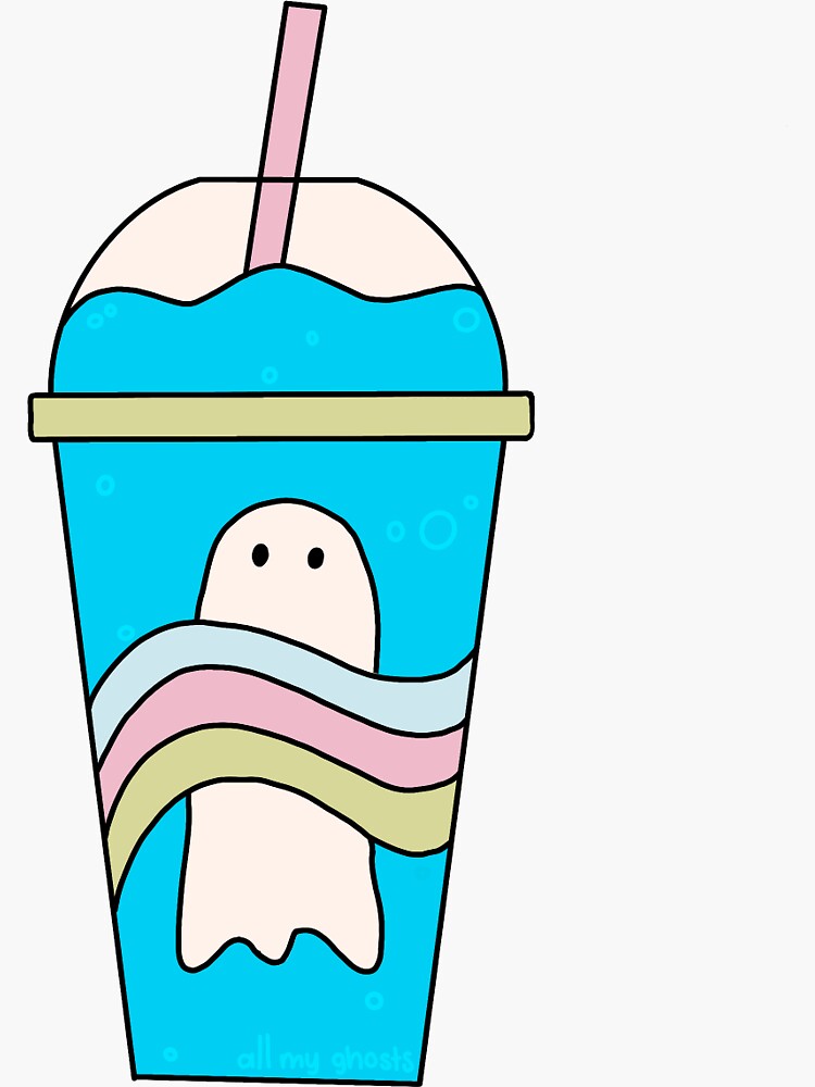 ""all my ghosts" inspired blue raspberry slushie " Sticker for Sale by ...