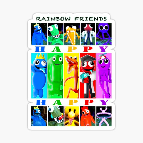 "Rainbow Friends Happy Happy" Sticker for Sale by DigitalZoro | Redbubble