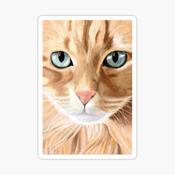 "Ginger Cat" Sticker for Sale by DoraBlackwood | Redbubble
