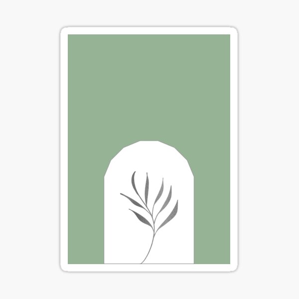 "Sage Green Minimalist Boho Art" Sticker for Sale by Quengnie04 | Redbubble