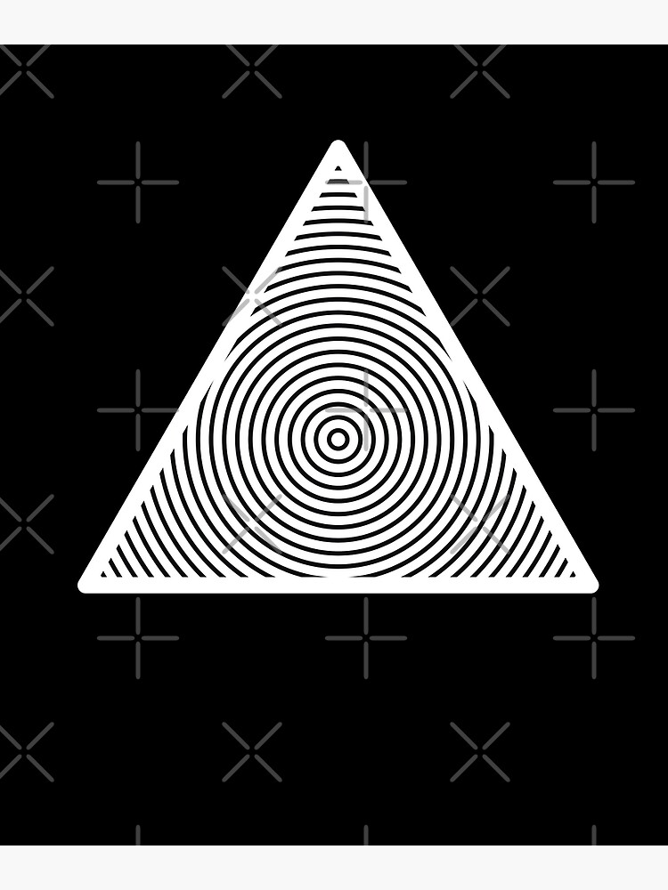 "circles inside a triangle illusion opt art black and white" Poster for ...