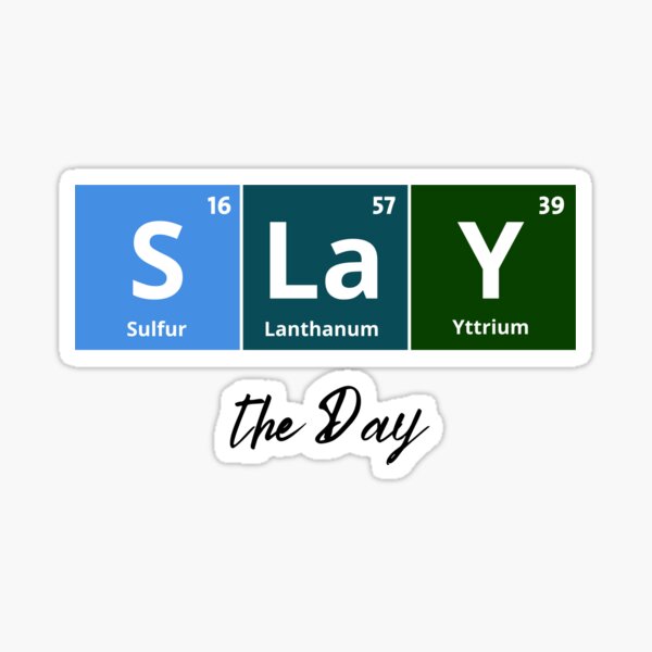 Pegatina «Tabla periódica - Slay The Day - Azul y verde» de SkyTastic ...