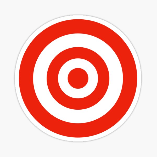 "Simple Red on White Target" Sticker for Sale by kansaiclikker | Redbubble