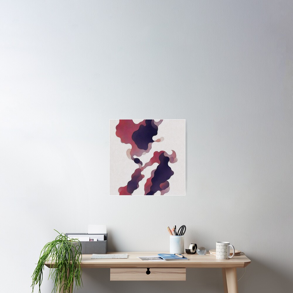 "Abstract Red and Purple Swirl Pastel Contemporary Color Flow Pixel Art ...
