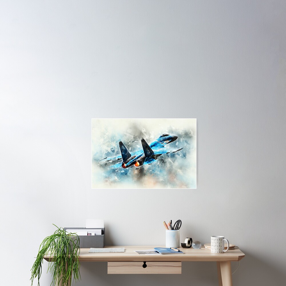 "Su-27 Flanker - Painting" Poster by aviationart | Redbubble