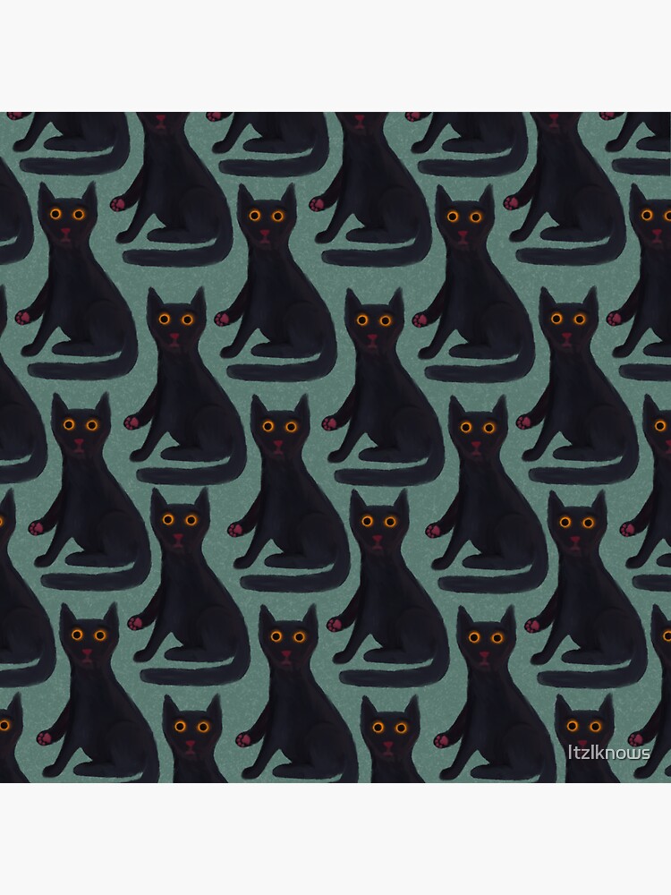 "Black Cat pattern" Sticker for Sale by Itzlknows | Redbubble