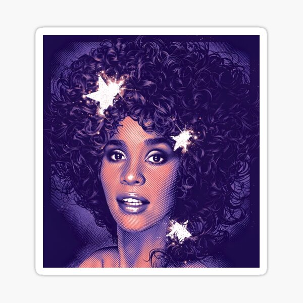 "Whitney Houston face" Sticker for Sale by SallyCampbe | Redbubble