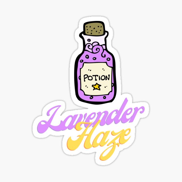 "LAVENDER HAZE POTION" Sticker for Sale by cottagecorococo | Redbubble
