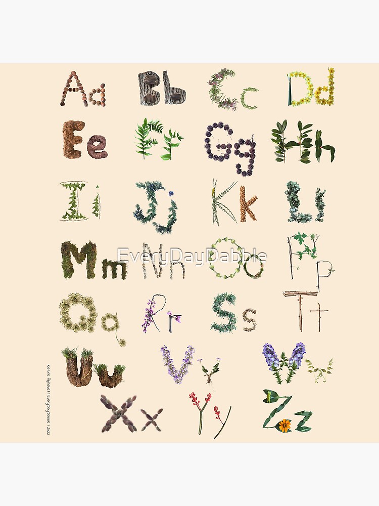 "Nature Alphabet of Seeds, Plants & Flowers. Woodland ABC | Natural ...