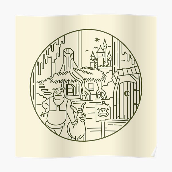 "Shrek Line Art" Poster for Sale by Arden-Taylor | Redbubble