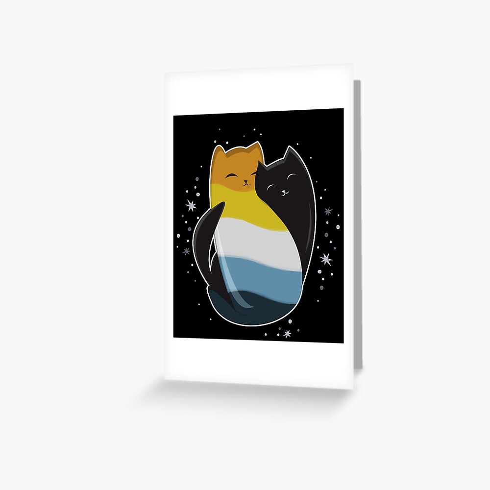 "Aroace Cat LGBT Asexual Aromantic Pride Flag" Greeting Card for Sale ...