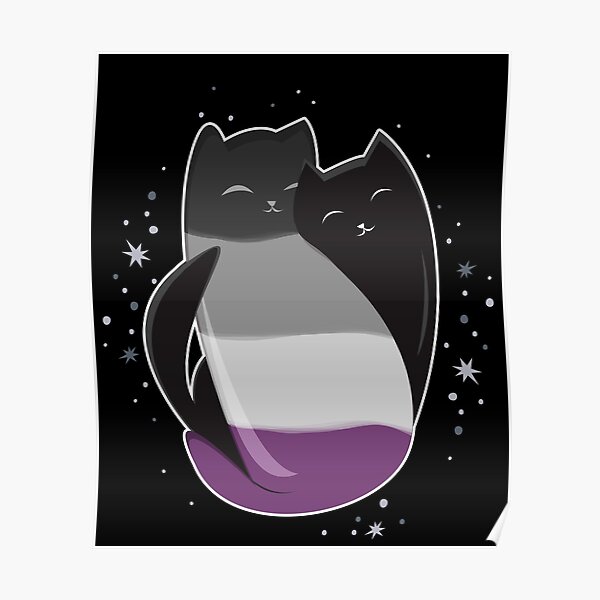 "Asexual Cat LGBT Pride Flag" Poster for Sale by Psitta | Redbubble