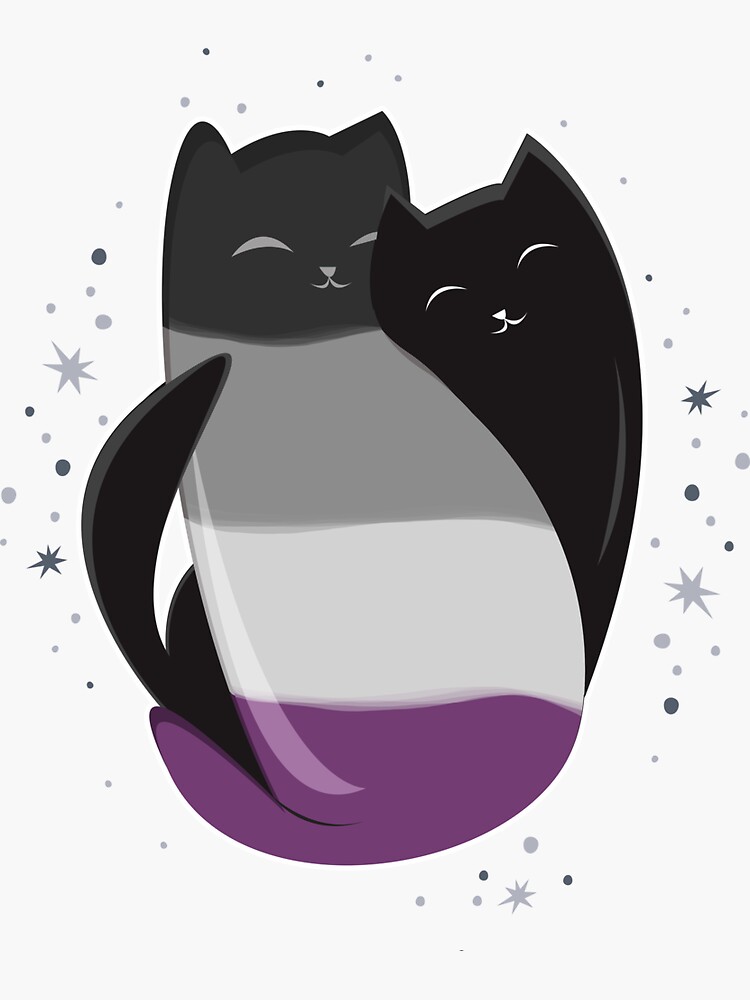"Asexual Cat LGBT Pride Flag" Sticker for Sale by Psitta | Redbubble