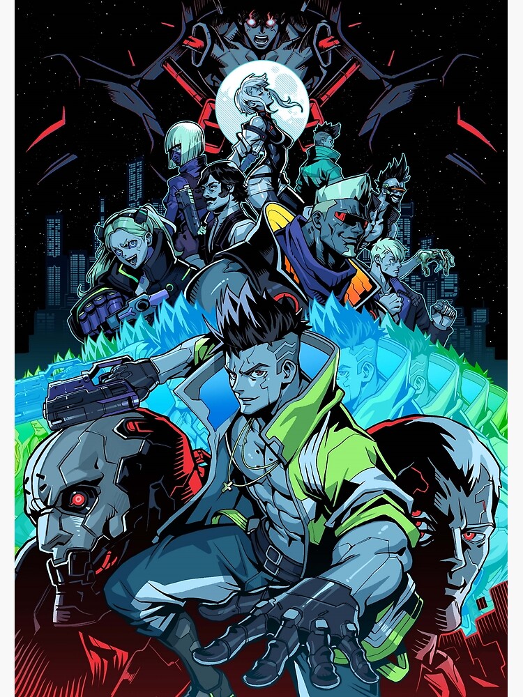 "Cyberpunk Edgerunners David Rebecca Lucy Adam Smasher" Art Print for ...