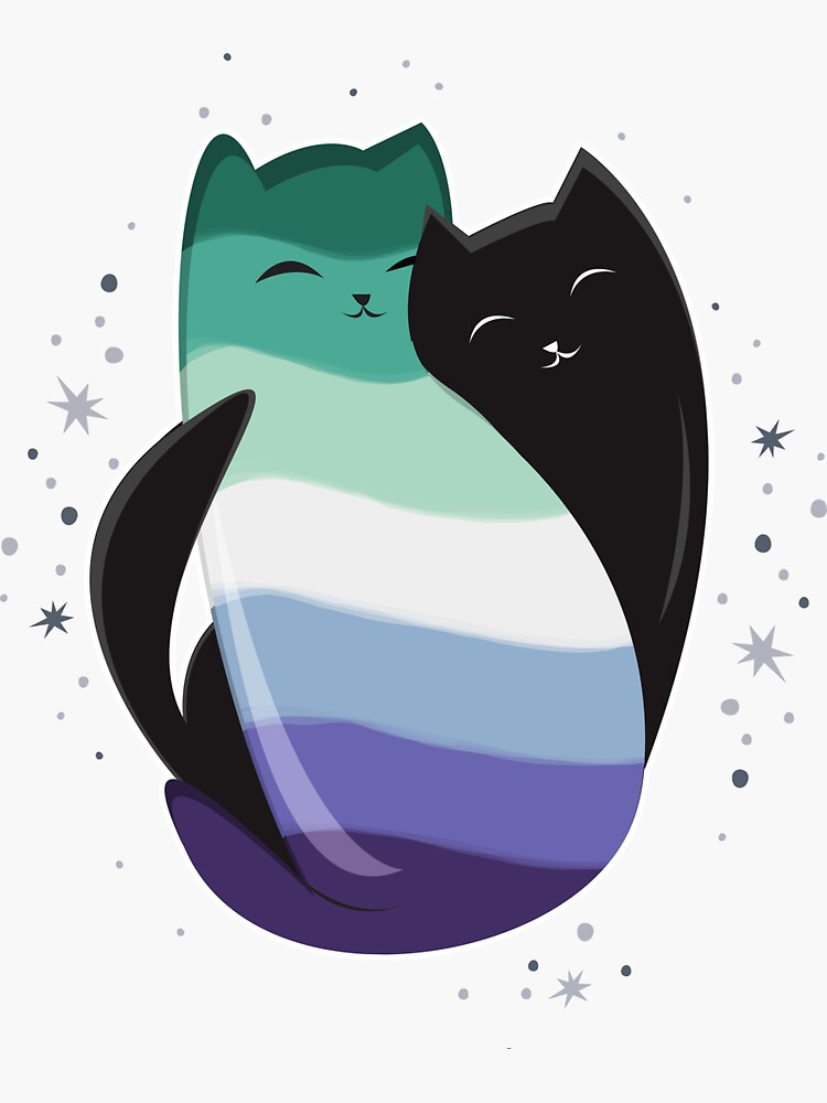 "Gay Man Cat LGBT Pride Flag" Sticker for Sale by Clara Hollins | Redbubble