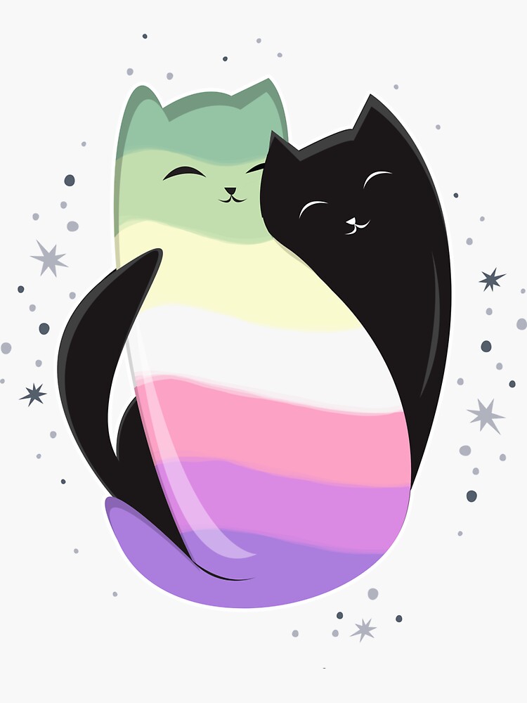 "Genderfae Cat LGBT Pride Flag" Sticker for Sale by Psitta | Redbubble