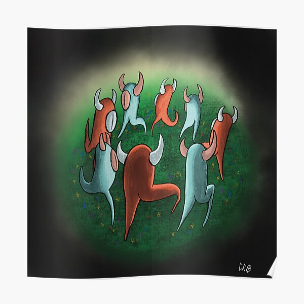 "Dancing with the demons" Poster for Sale by Cave-6 | Redbubble