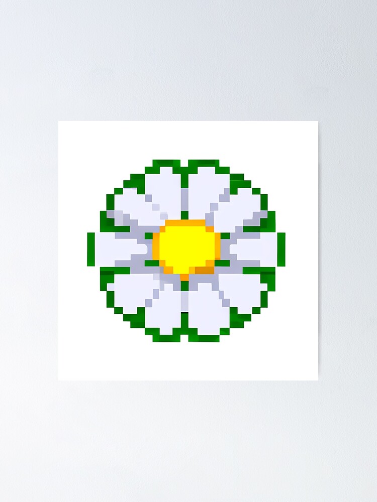 "Little White Daisy Flower - Cute Pixel Art" Poster for Sale by ...