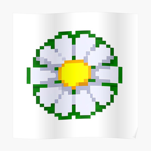"Little White Daisy Flower - Cute Pixel Art" Poster for Sale by ...