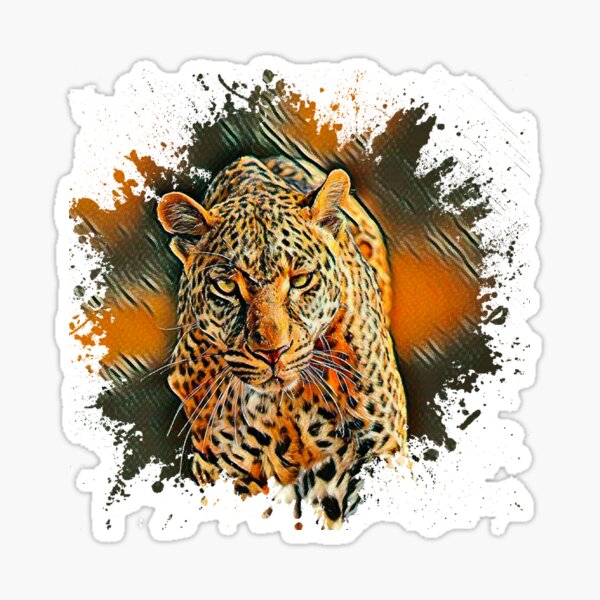 "Leopard" Sticker for Sale by Skvor | Redbubble