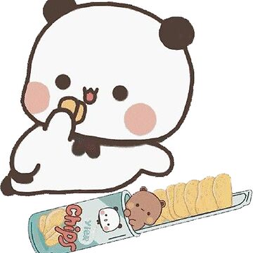 "Mochi Peach Cat Eating Snack " Sticker for Sale by geniustremen ...