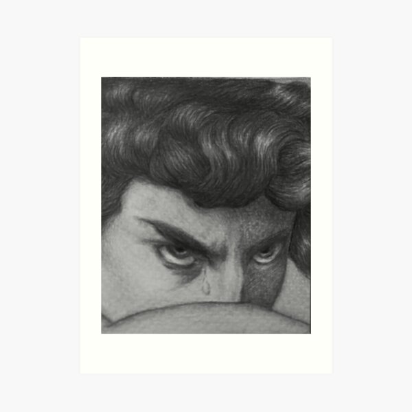 "Crying Lucifer Fallen Angel (Black and White)" Art Print for Sale by ...