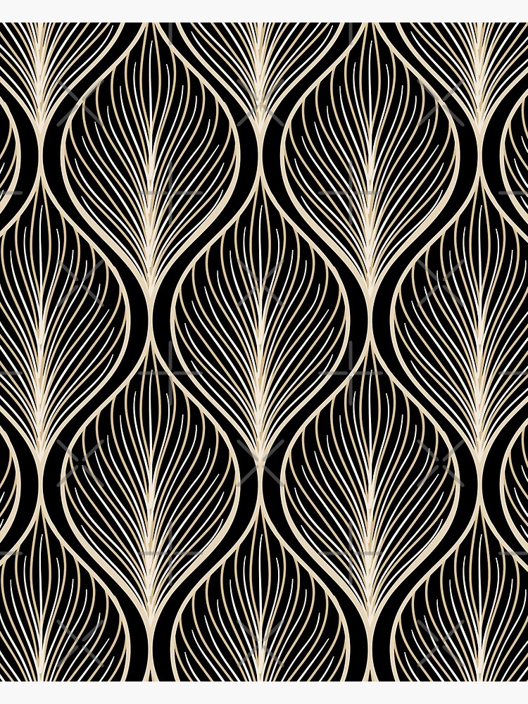 "Ogee pattern in black and white, oriental outlines" Poster for Sale by ...