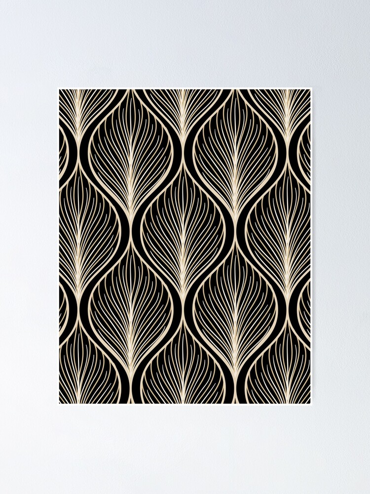 "Ogee pattern in black and white, oriental outlines" Poster for Sale by ...