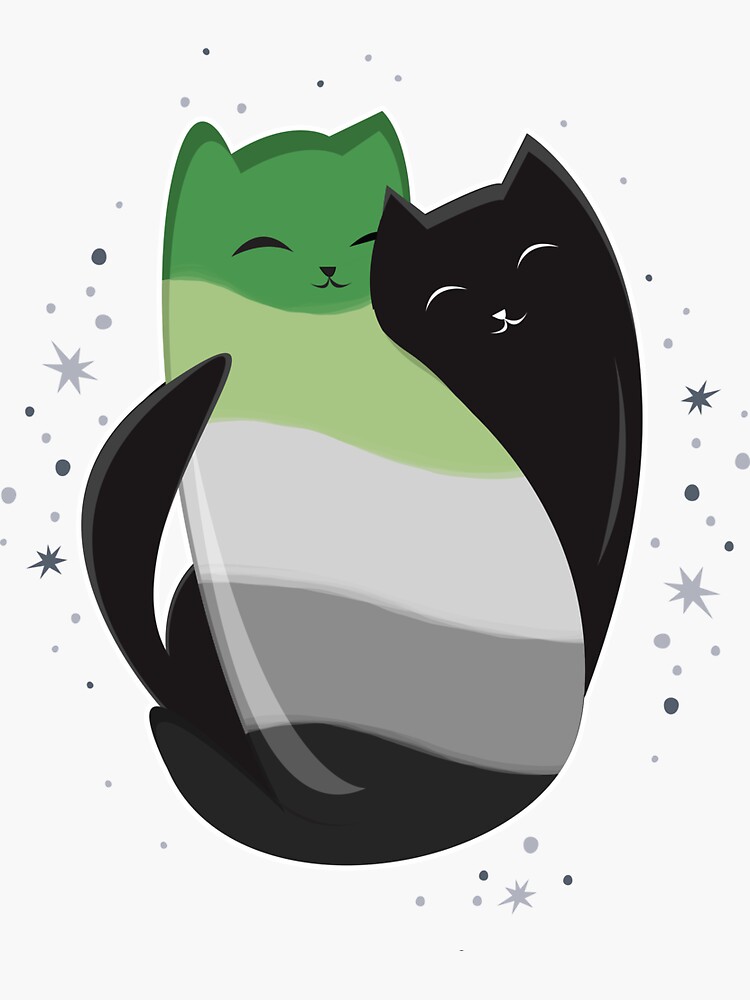 "Aromantic Cat LGBT Pride Flag" Sticker for Sale by Psitta | Redbubble
