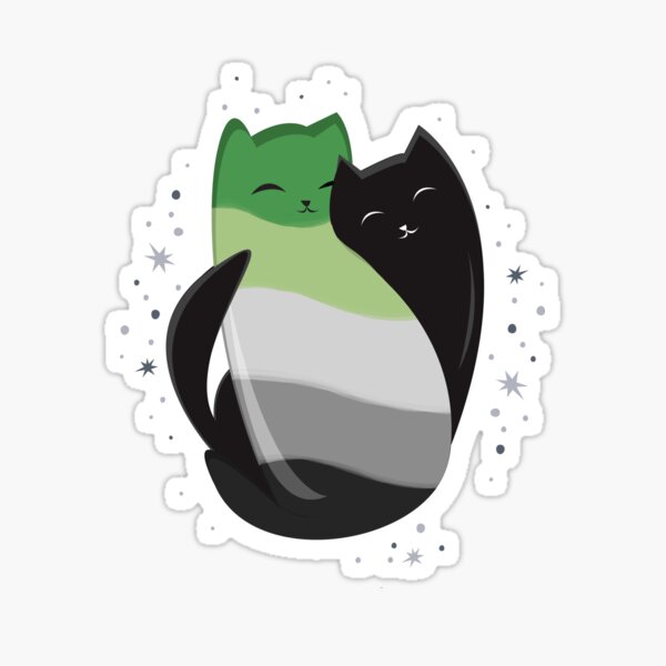 "Aromantic Cat LGBT Pride Flag" Sticker for Sale by Psitta | Redbubble