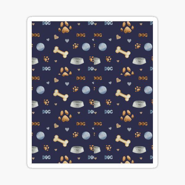 "Dog Paw Print and Dog Bones " Sticker for Sale by TeresaqGreen | Redbubble