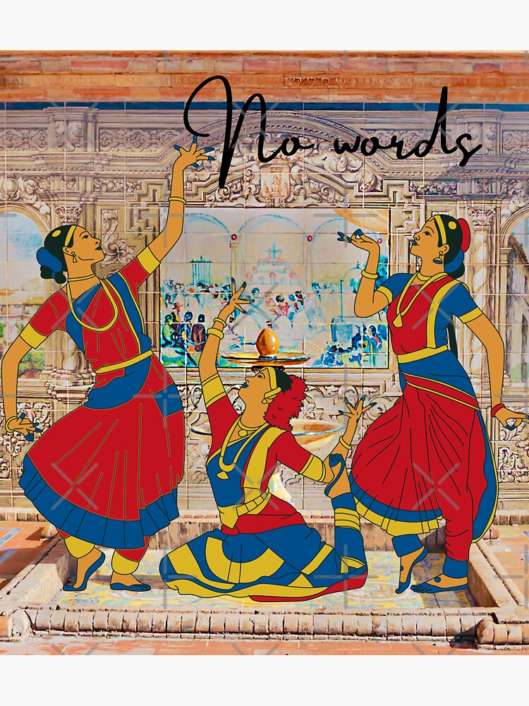 "Classic Indian Dance T.shirt " Sticker for Sale by Ramageethu | Redbubble