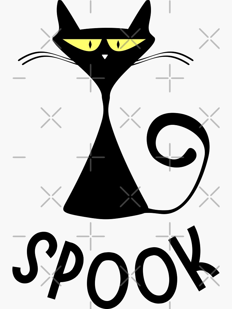 "Spooky Halloween black cat" Sticker for Sale by Jimsgreatloot | Redbubble