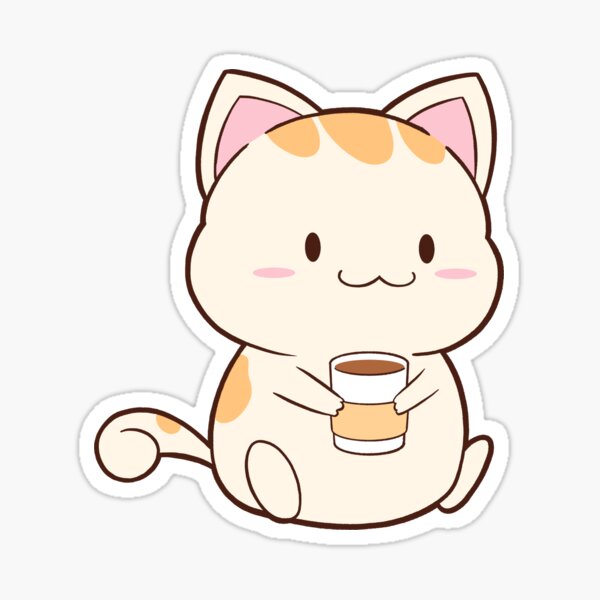 "Purrfect Coffee - Cute Cats" Sticker for Sale by DynieKid | Redbubble