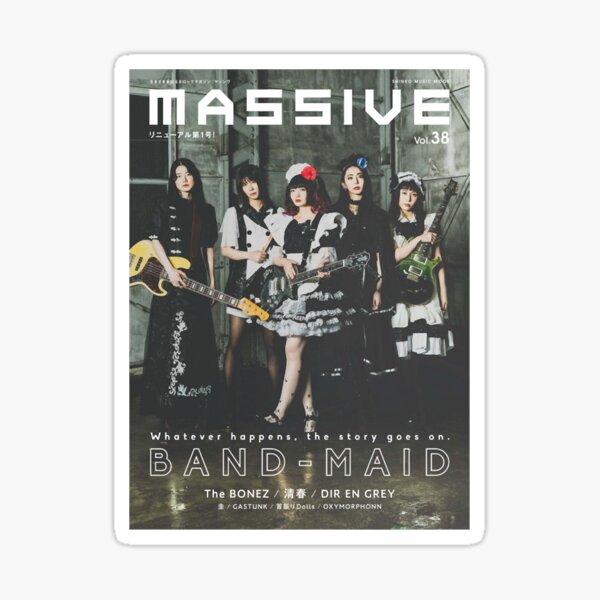 "Band Maid - Massive Vol.38 " Sticker for Sale by MoggPrint | Redbubble