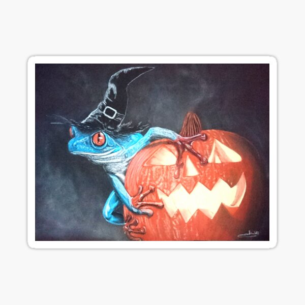 "halloween frog" Sticker for Sale by cameleon974 | Redbubble