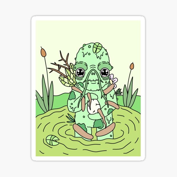"Swamp Thing" Sticker for Sale by kirstykartoons | Redbubble