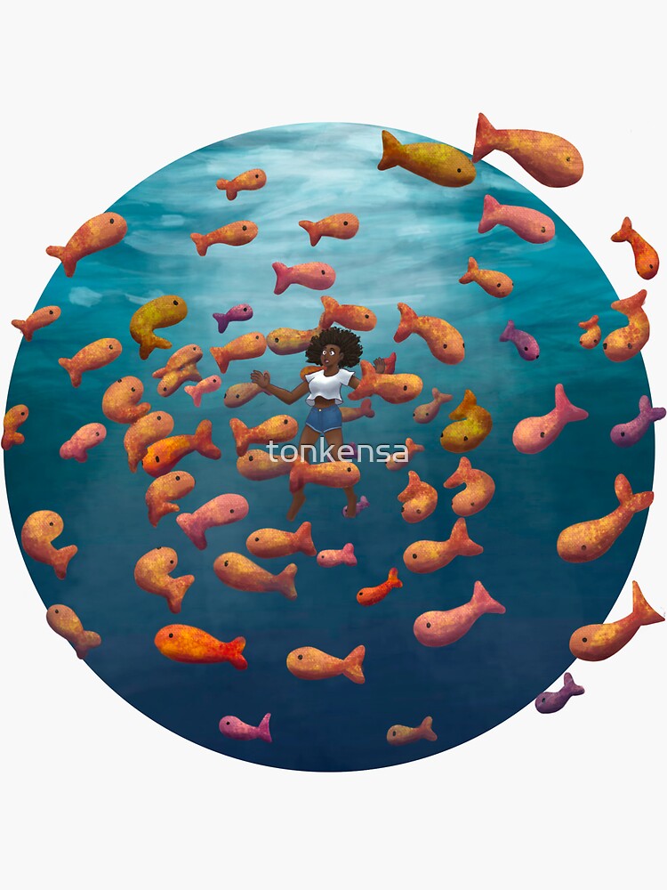 "Fish Swirl" Sticker for Sale by tonkensa | Redbubble