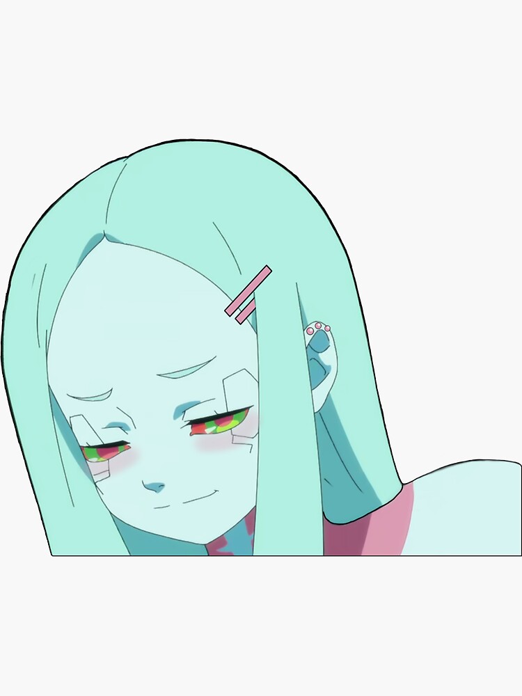 "Shy Cyberpunk Rebecca Sticker" Sticker for Sale by DeVallieres | Redbubble