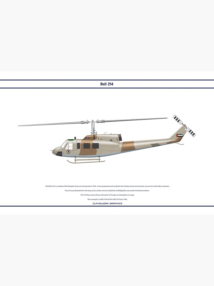 "Bell 214 UAE 1" Art Print by Claveworks | Redbubble