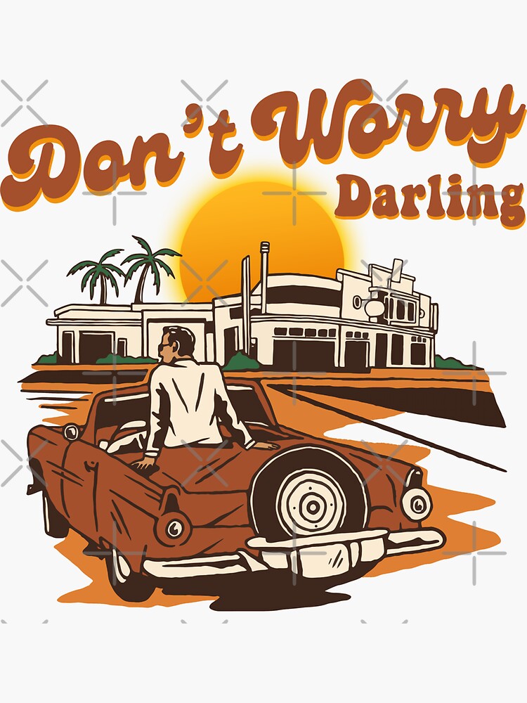 "Retro Classic Car, Don't Worry Darling" Sticker for Sale by ...