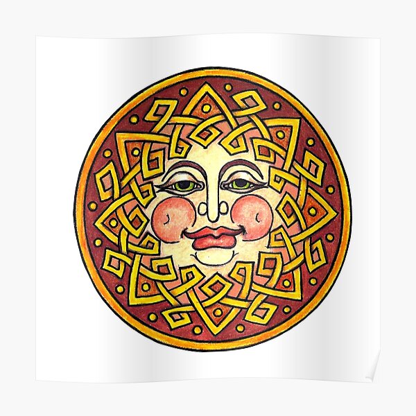 "CELTIC SUN FACE" Poster by arthistorymajor | Redbubble