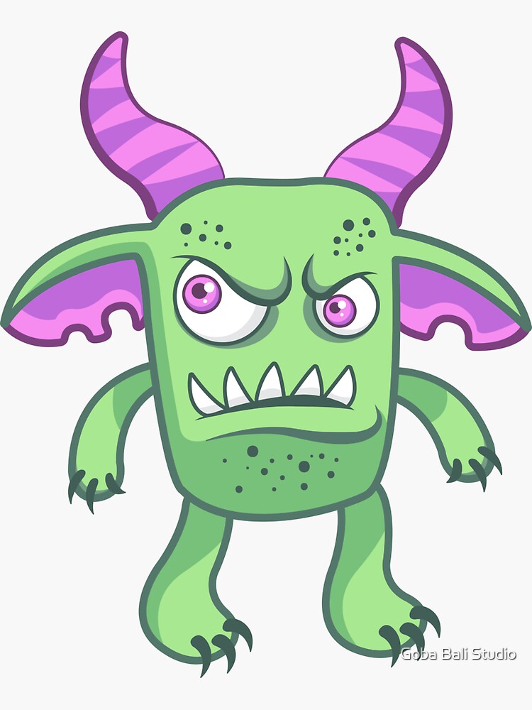 "cute green monster male" Sticker for Sale by yudabento | Redbubble