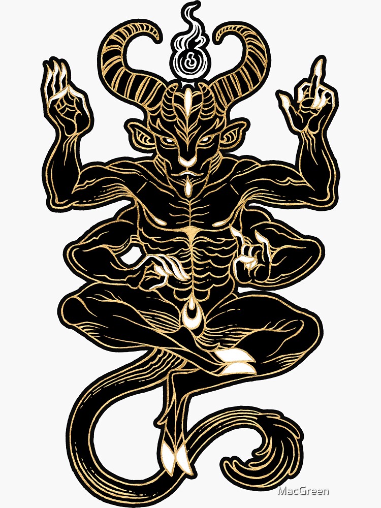 "Four Armed Demon" Sticker by MacGreen | Redbubble