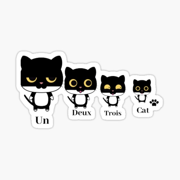 "one two three cat funny cat" Sticker for Sale by Sanvente | Redbubble