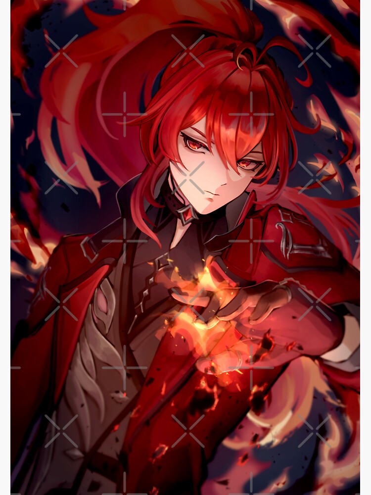 "Fire Diluc Ragnvindr Genshin Impact" Sticker for Sale by genshinwaifus ...