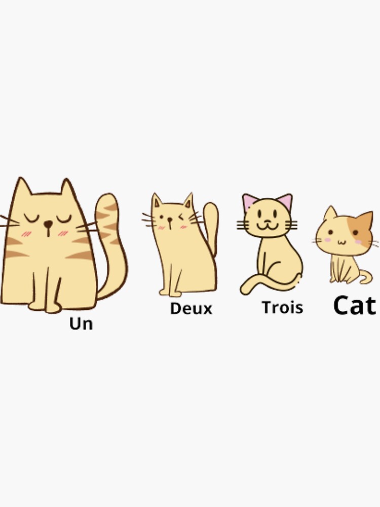 "one two three cat funny cat" Sticker for Sale by Sanvente | Redbubble