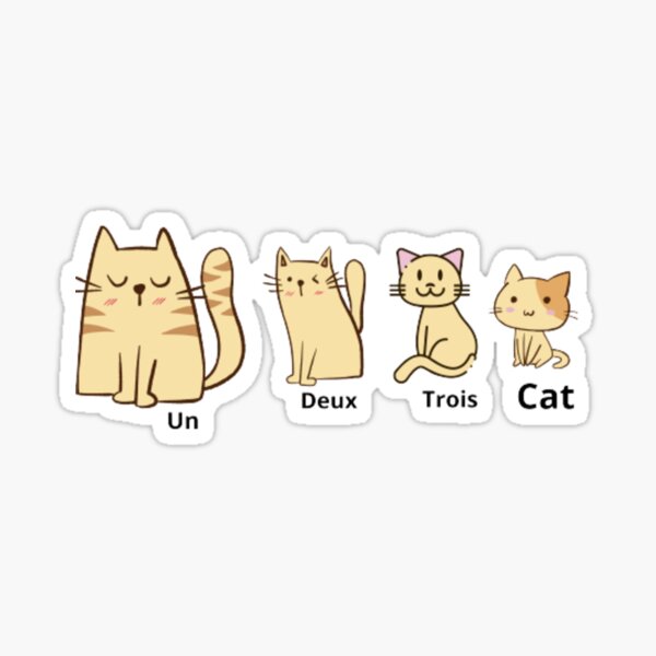"one two three cat funny cat" Sticker for Sale by Sanvente | Redbubble
