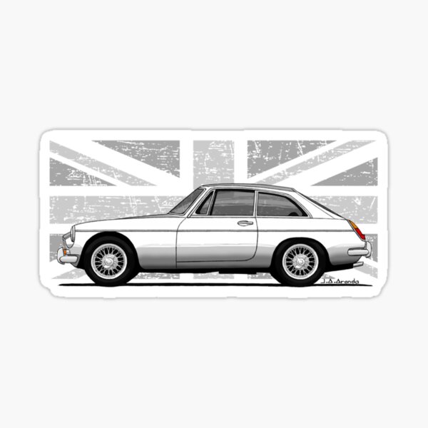 "Copy-of-My-drawing-of-the-green-MGB-GT-BRG" Sticker for Sale by ...