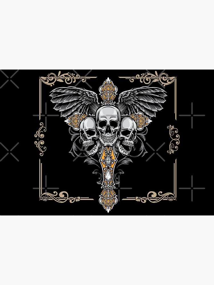 "Dark Angel Gothic Skull Cross" Sticker for Sale by darknessjeff86 ...